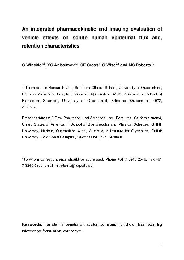 (PDF) An Integrated Pharmacokinetic and Imaging Evaluation of Vehicle ...