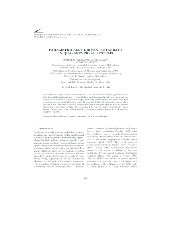 (PDF) PARAMETRICALLY DRIVEN INSTABILITY IN QUASI-REVERSAL SYSTEMS