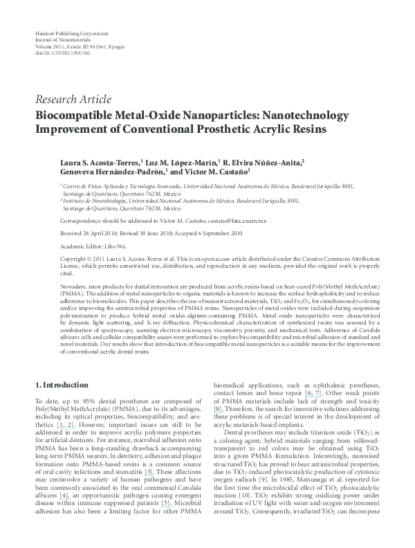 (PDF) Biocompatible Metal-Oxide Nanoparticles: Nanotechnology ...