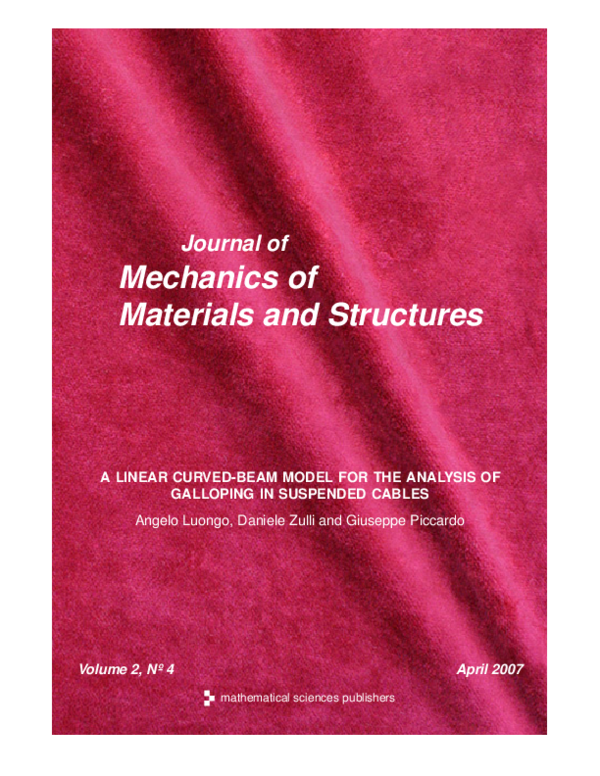 (PDF) A linear curved-beam model for the analysis of galloping in ...