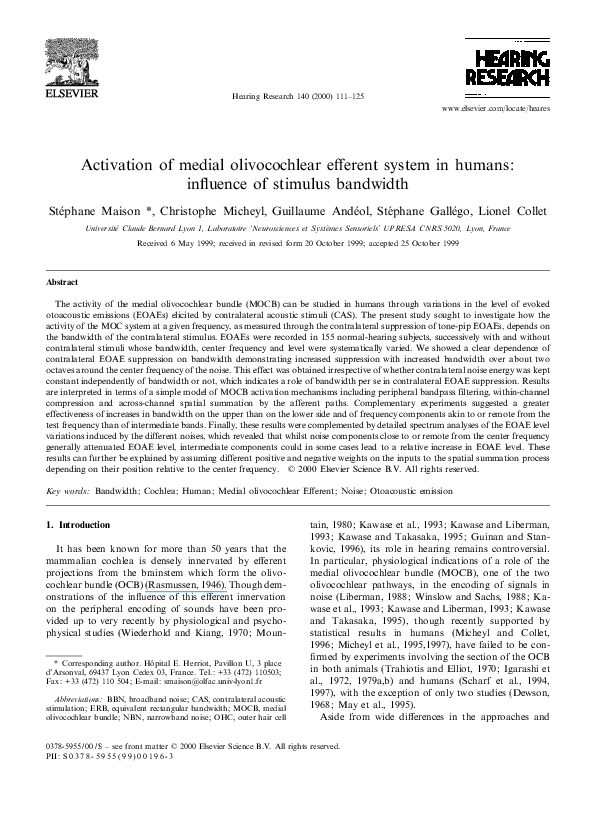 (PDF) MOC Activation: Impact of Stimulus Bandwidth