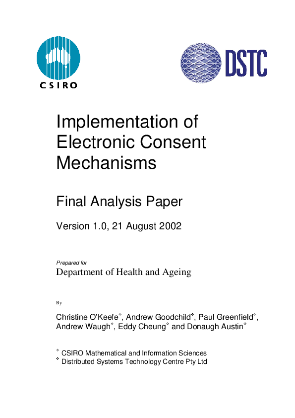 (PDF) Implementation of Electronic Consent Mechanisms