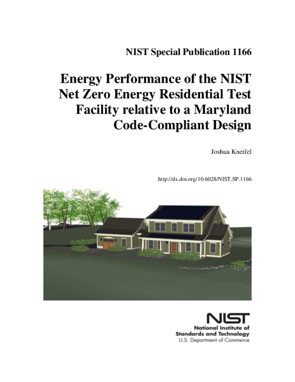 (PDF) Energy Performance of the NIST Net Zero Energy Residential Test ...