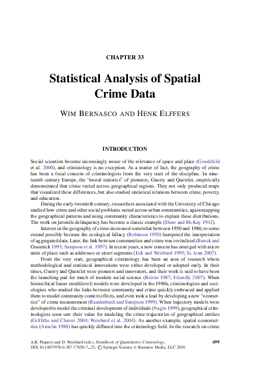 (PDF) Statistical Analysis of Spatial Crime Data