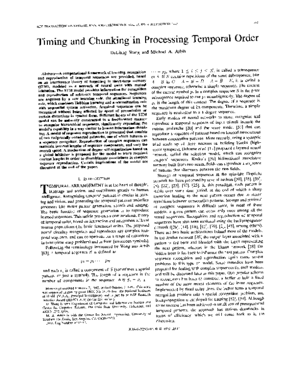 (PDF) Timing and chunking in processing temporal order