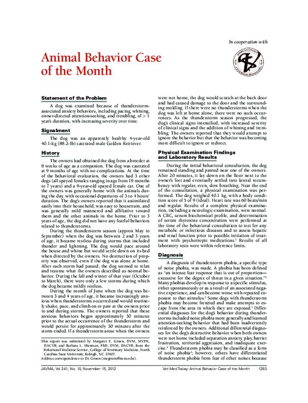 (PDF) Animal Behavior Case of the Month