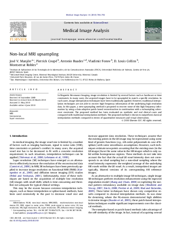 (PDF) Non-local MRI upsampling