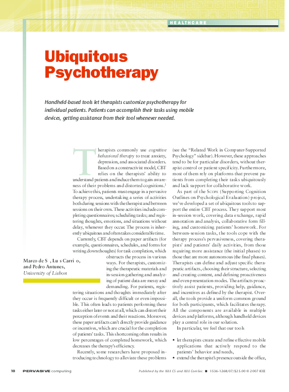 (PDF) Handheld-based tools let therapists customize psychotherapy for ...