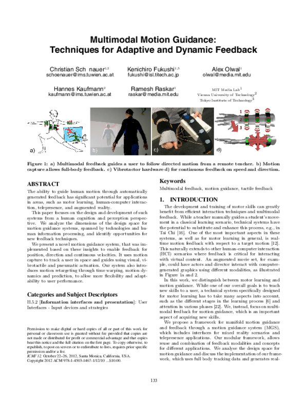 (PDF) Multimodal motion guidance: techniques for adaptive and dynamic ...