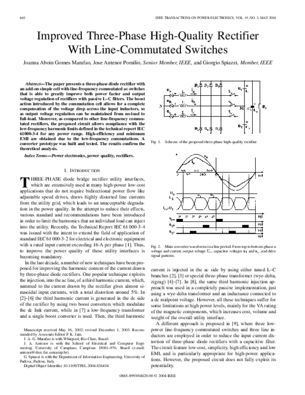 (PDF) Improved Three-Phase High-Quality Rectifier With Line-Commutated ...