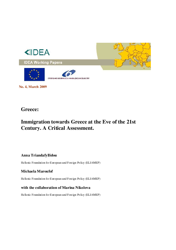 (PDF) Greece: Immigration towards Greece at the Eve of the 21st Century ...