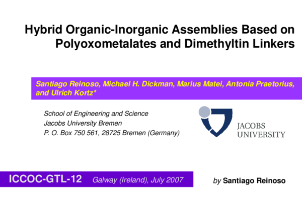 (PDF) Hybrid Organic-Inorganic Assemblies Based on Polyoxometalates and ...
