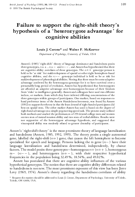 (PDF) Failure to support the right-shift theory s hypothesis of a ...