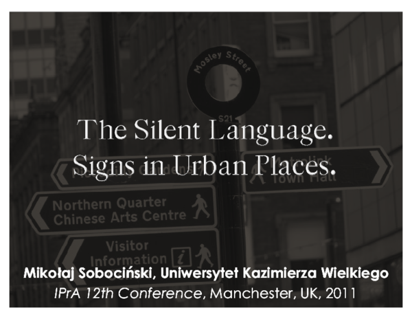 (PPT) The Silent Language. Signs in Urban Places.