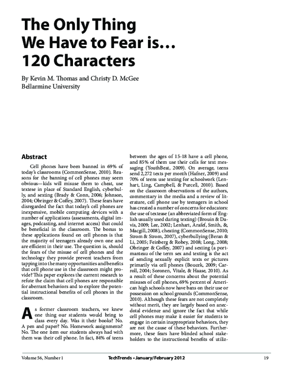 (PDF) The Only Thing We Have to Fear is… 120 Characters