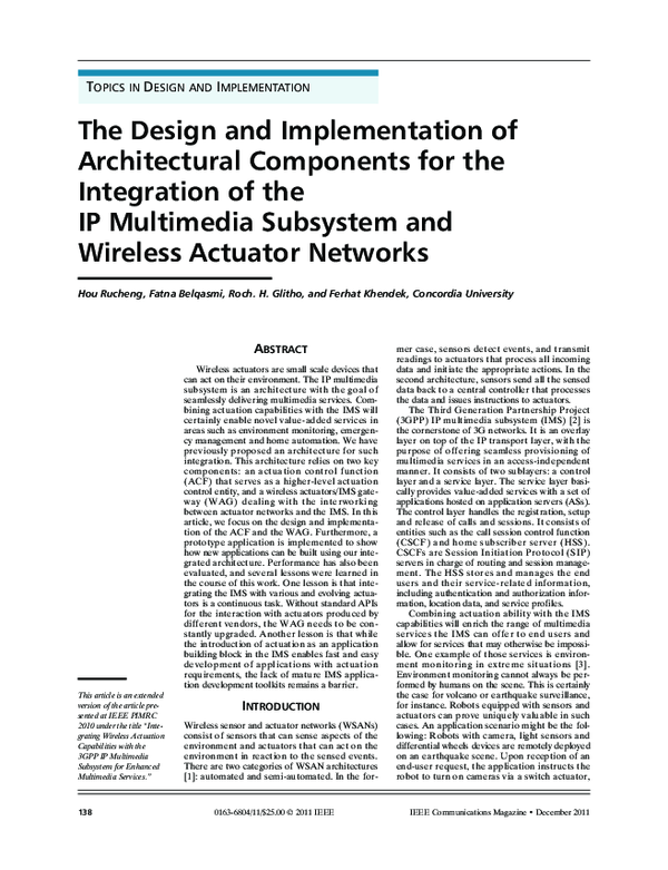Pdf The Design And Implementation Of Architectural Components For The Integration Of The Ip