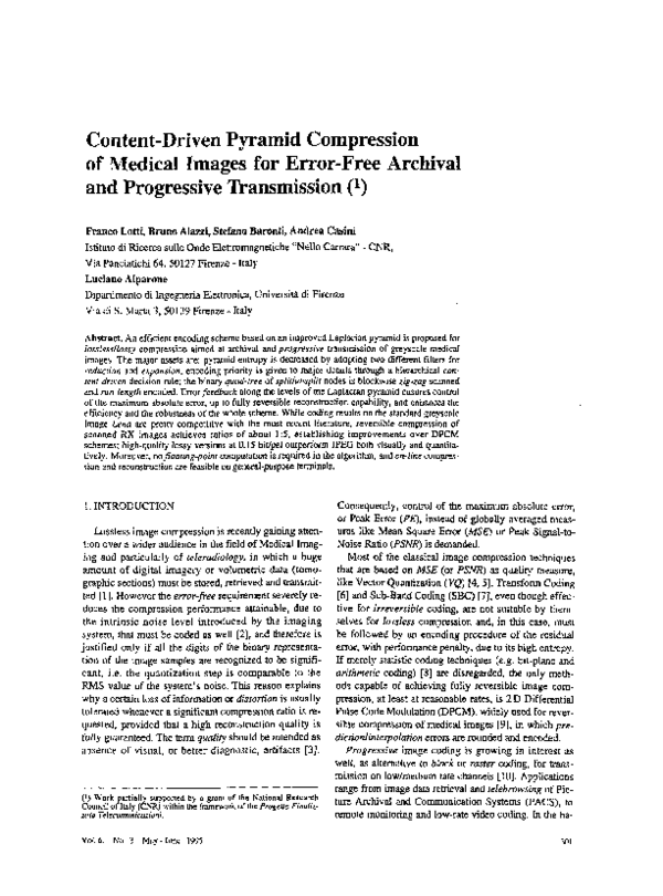(PDF) Content-driven pyramid compression of medical images for error ...