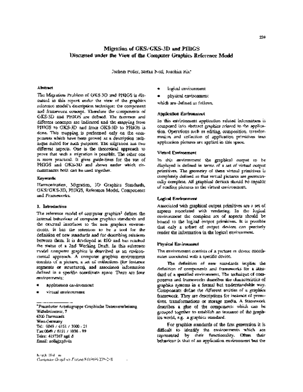 (PDF) Migration of GKS/GKS-3D and PHIGS Discussed under the View of the ...
