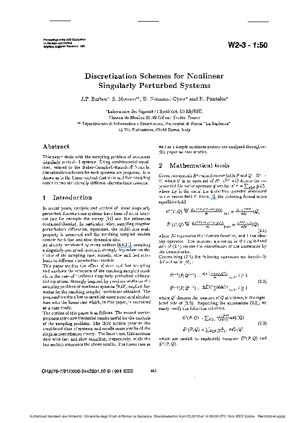 (PDF) Discretization schemes for nonlinear singularly perturbed systems