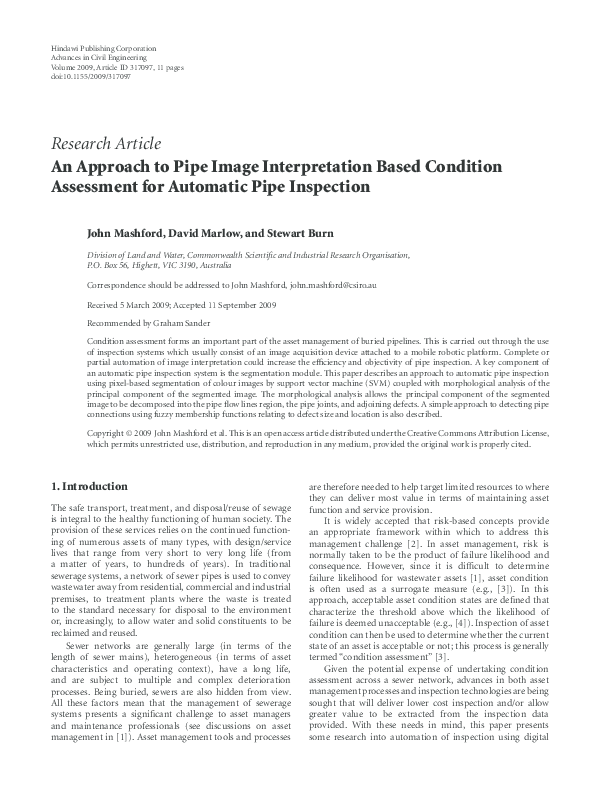 (PDF) An Approach to Pipe Image Interpretation Based Condition ...