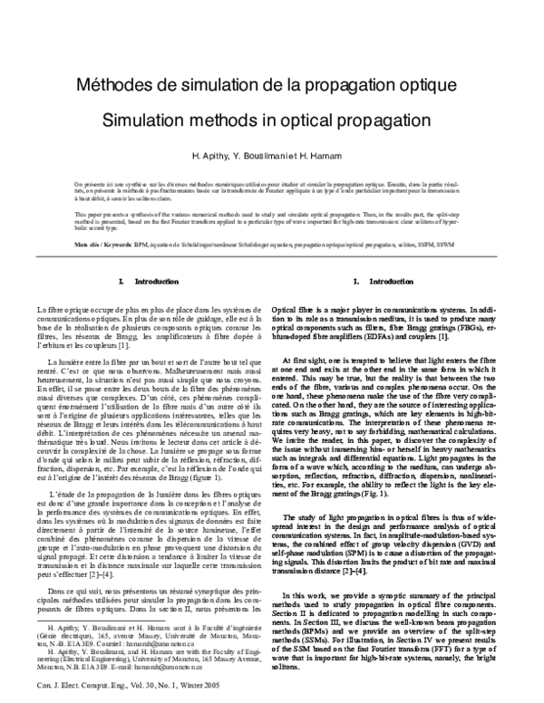 (PDF) Simulation methods in optical propagation