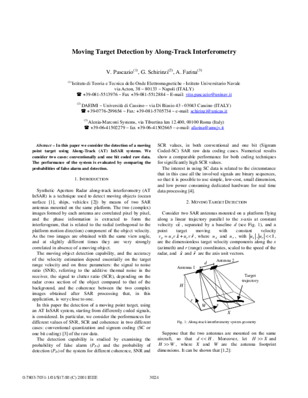 (PDF) Moving target detection by along-track interferometry