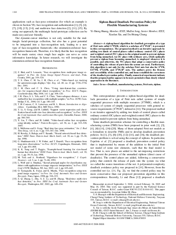 (PDF) Siphon-Based Deadlock Prevention Policy for Flexible Manufacturing Systems