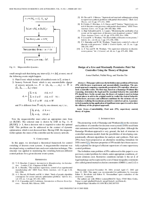 (PDF) Design of a live and maximally permissive petri net controller using the theory of regions