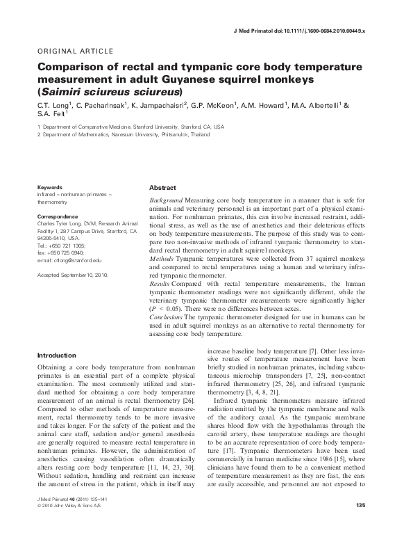 (PDF) Comparison of rectal and tympanic core body temperature ...