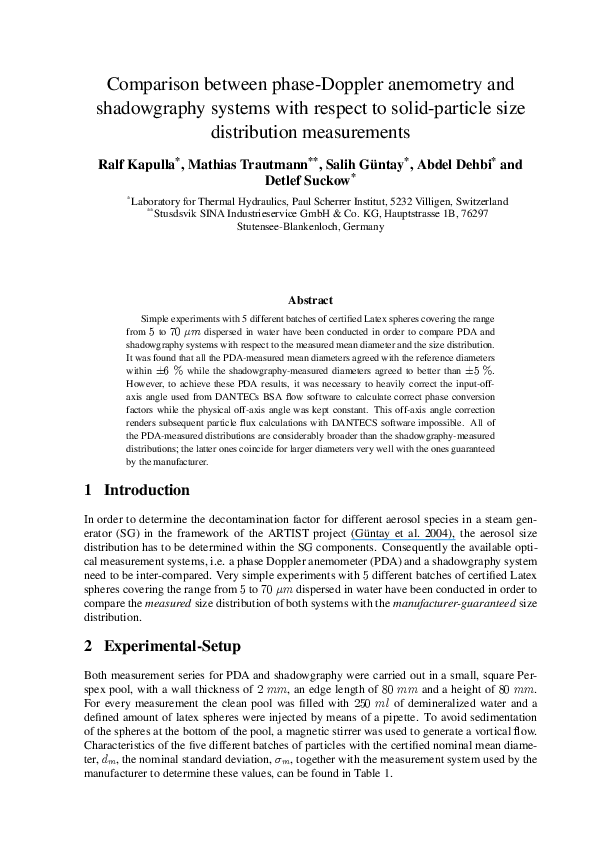 (PDF) Comparison between phase-Doppler anemometry and shadowgraphy ...
