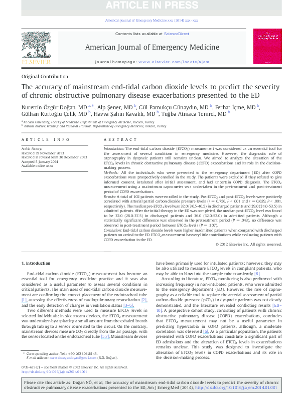 (PDF) Applications of End-Tidal Carbon Dioxide (ETCO2) Monitoring in ...
