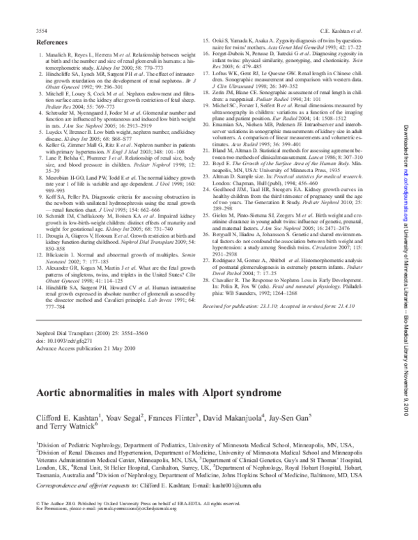 (PDF) Aortic abnormalities in males with Alport syndrome