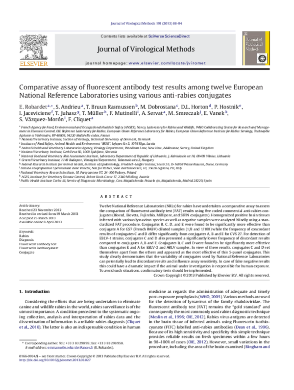 (PDF) Comparative assay of fluorescent antibody test results among ...