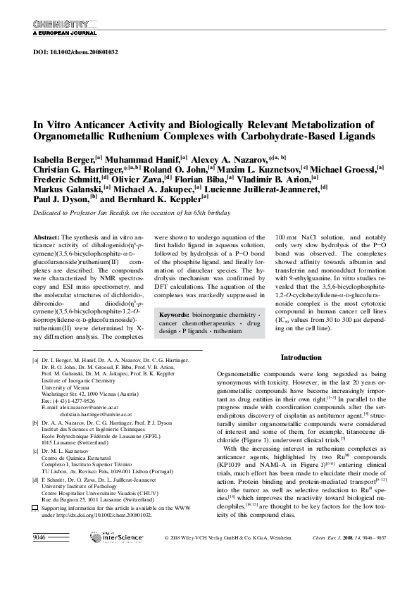 (PDF) In Vitro Anticancer Activity and Biologically Relevant ...