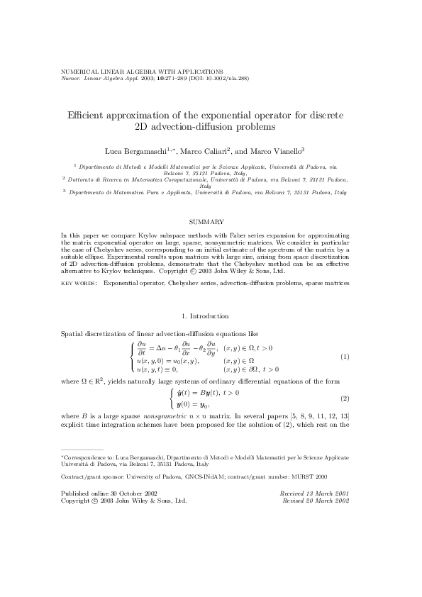 (PDF) Efficient approximation of the exponential operator for discrete ...