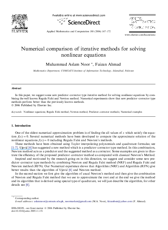 Pdf Numerical Comparison Of Iterative Methods For The Eigensolution Of Large Sparse Symmetric