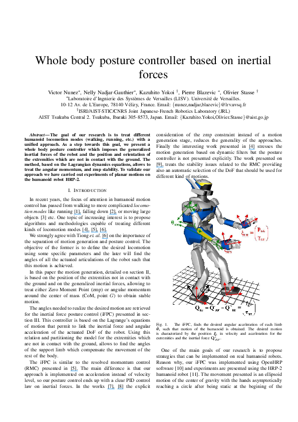 (PDF) Whole body posture controller based on inertial forces