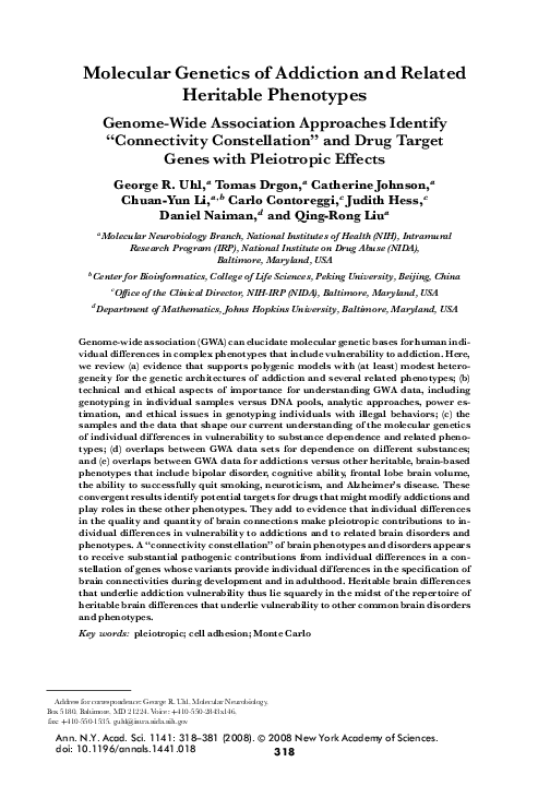 (PDF) Molecular Genetics of Addiction and Related Heritable Phenotypes