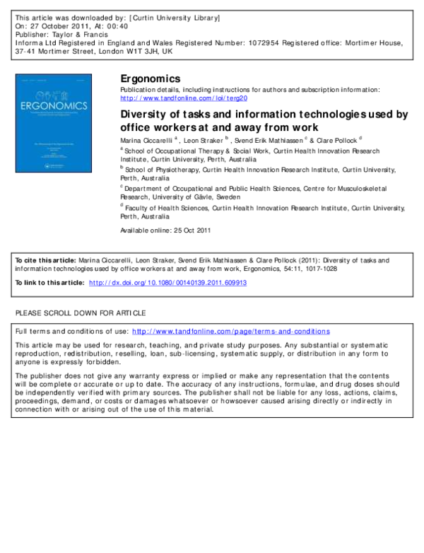 (PDF) Diversity of tasks and information technologies used by office ...