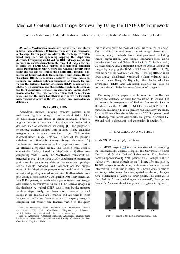 (PDF) Medical content based image retrieval by using the Hadoop framework | Said Jai-andaloussi ...