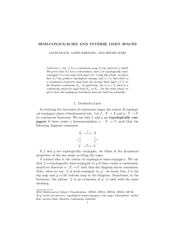 (PDF) Semi-conjugacies and inverse limit spaces