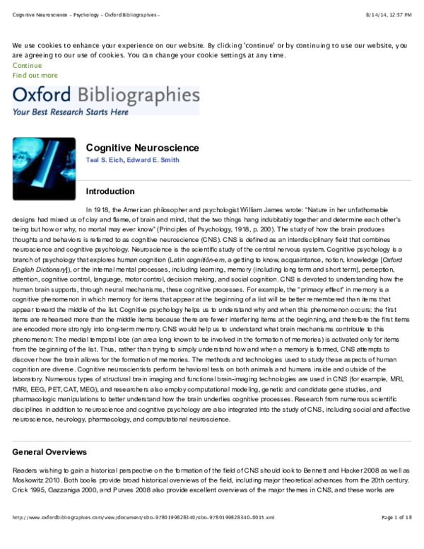 (PDF) Cognitive Neuroscience
