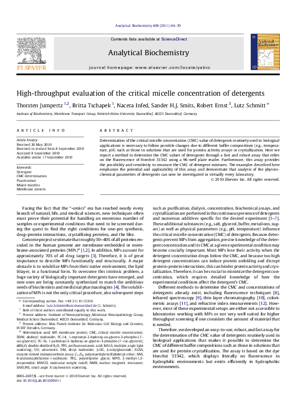 (PDF) High-throughput evaluation of the critical micelle concentration ...
