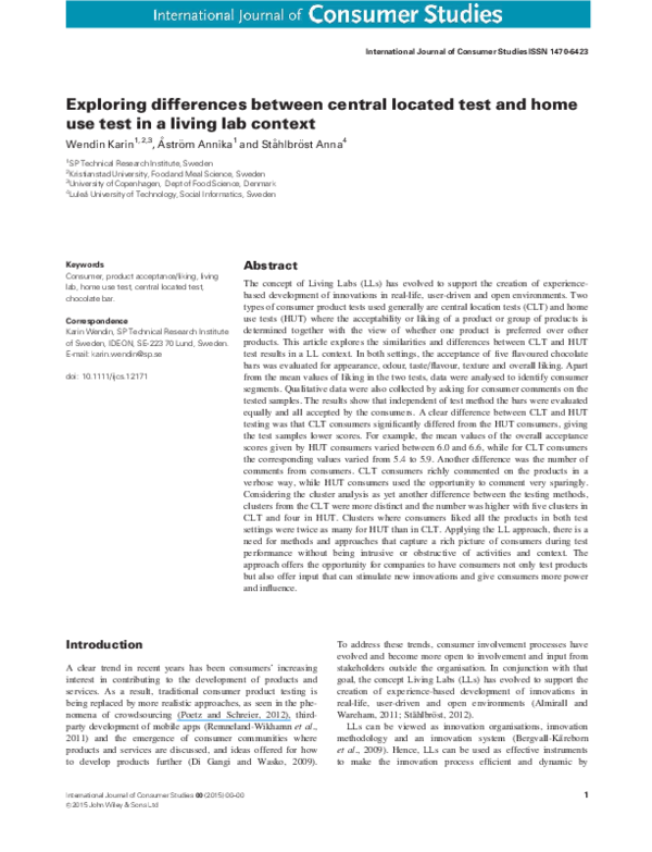 (PDF) Exploring differences between central located test and home use ...