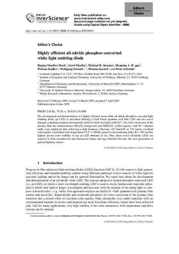 (PDF) Highly efficient all-nitride phosphor-converted white light ...