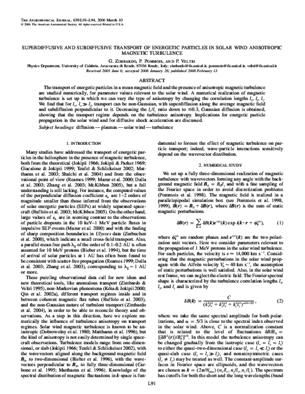 (PDF) Superdiffusive and Subdiffusive Transport of Energetic Particles in Solar Wind Anisotropic ...