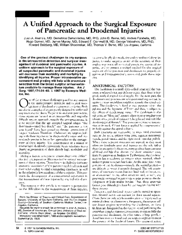 (PDF) A unified approach to the surgical exposure of pancreatic and ...