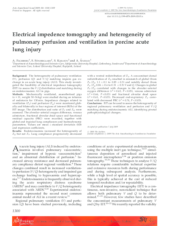 (PDF) Real-time ventilation and perfusion distributions by electrical ...