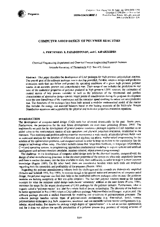 (PDF) Computer aided design of polymer reactors