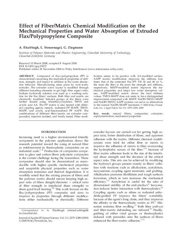 (PDF) Effect of fiber/matrix chemical modification on the mechanical ...